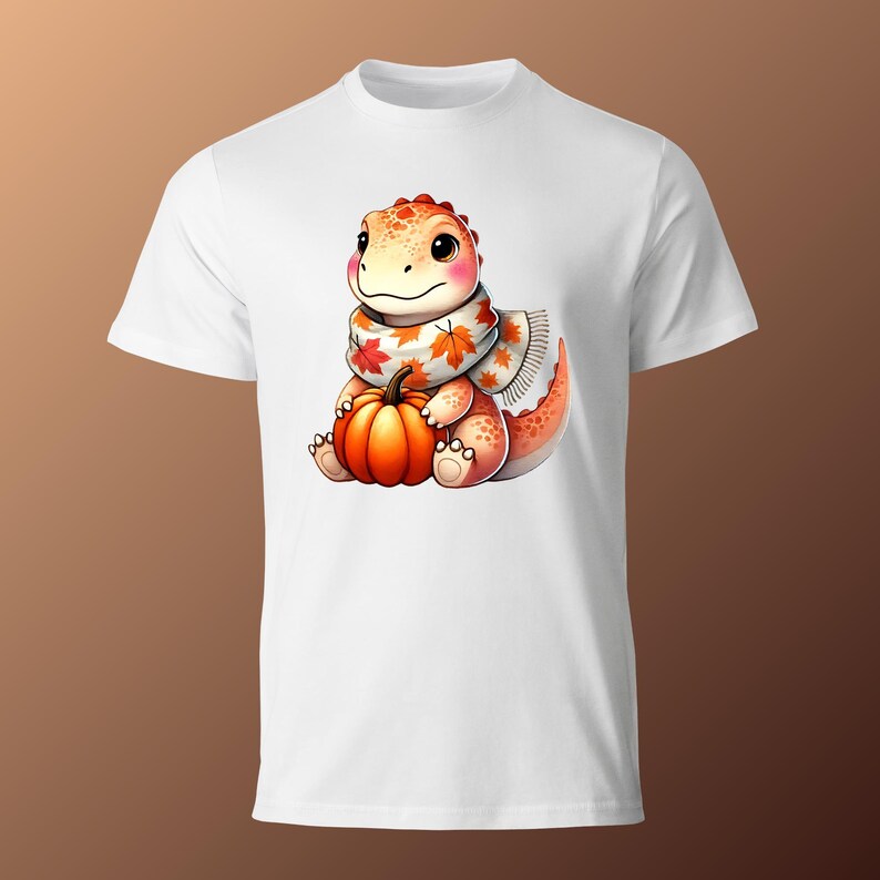 Cute Autumn Dinosaurs Clipart, Watercolor Cartoon Dino PNG, Fall Baby ...