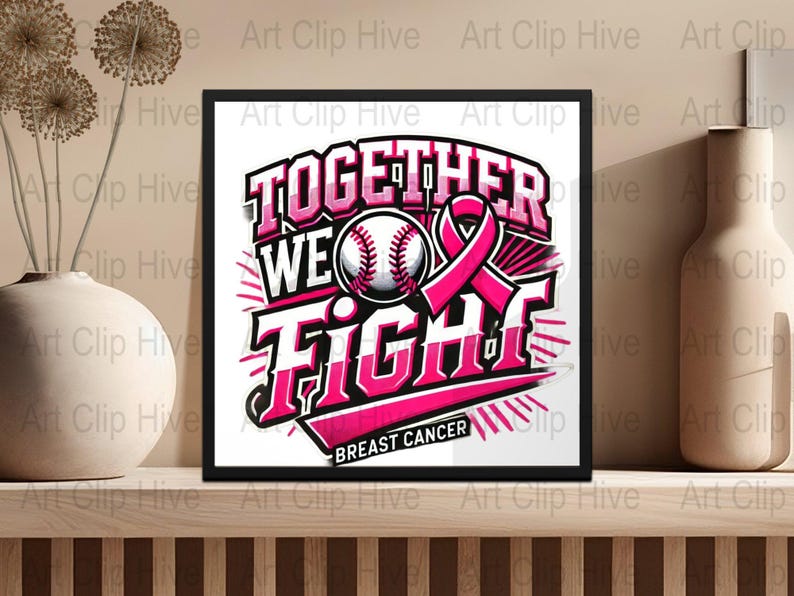 Together We Fight Breast Cancer PNG, Softball SVG, Baseball Awareness ...