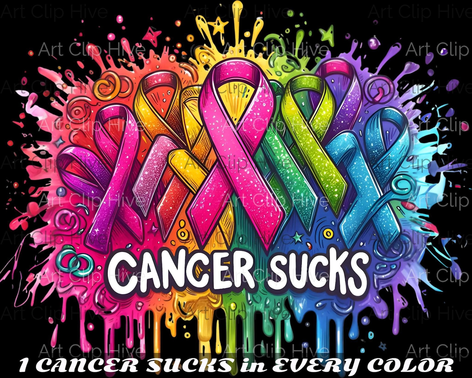 Fight Cancer in Every Color, Cancer Sucks, Positive PNG, Uplifting PNG ...