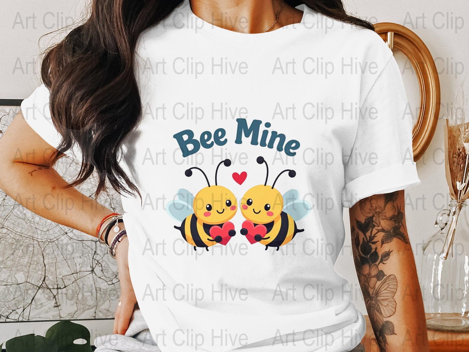 Cute Bee Mine Digital Print, Adorable Bumblebee Valentine's Day Art ...