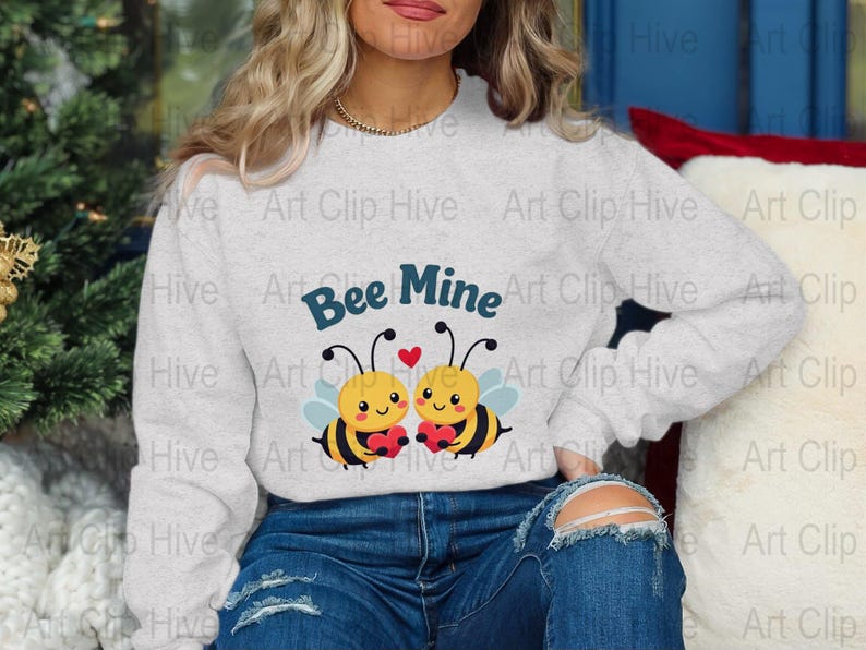 Cute Bee Mine Digital Print, Adorable Bumblebee Valentine's Day Art ...