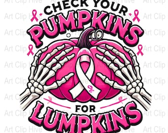 Check Your Pumpkins for Lumpkins Halloween Breast Cancer Awareness PNG ...