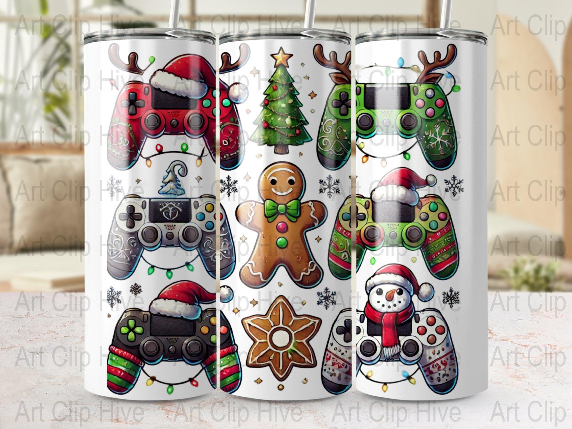 Retro Christmas Gaming Controller Png, Santa Claus Design, Kids Gaming ...