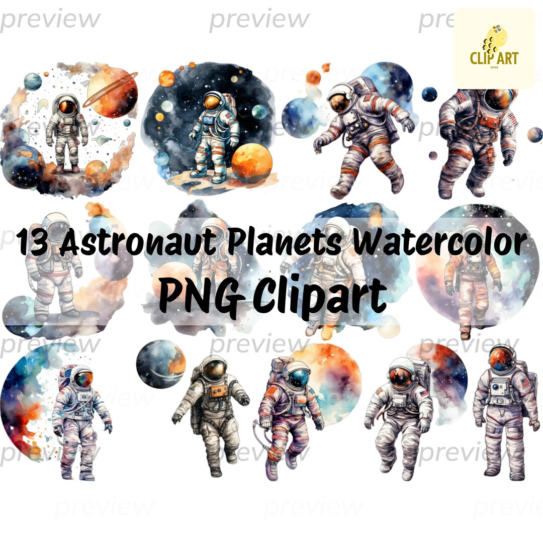 Astronaut and Space Clip Art, Spacesuit Outer Space Astro Adventure PNG ...
