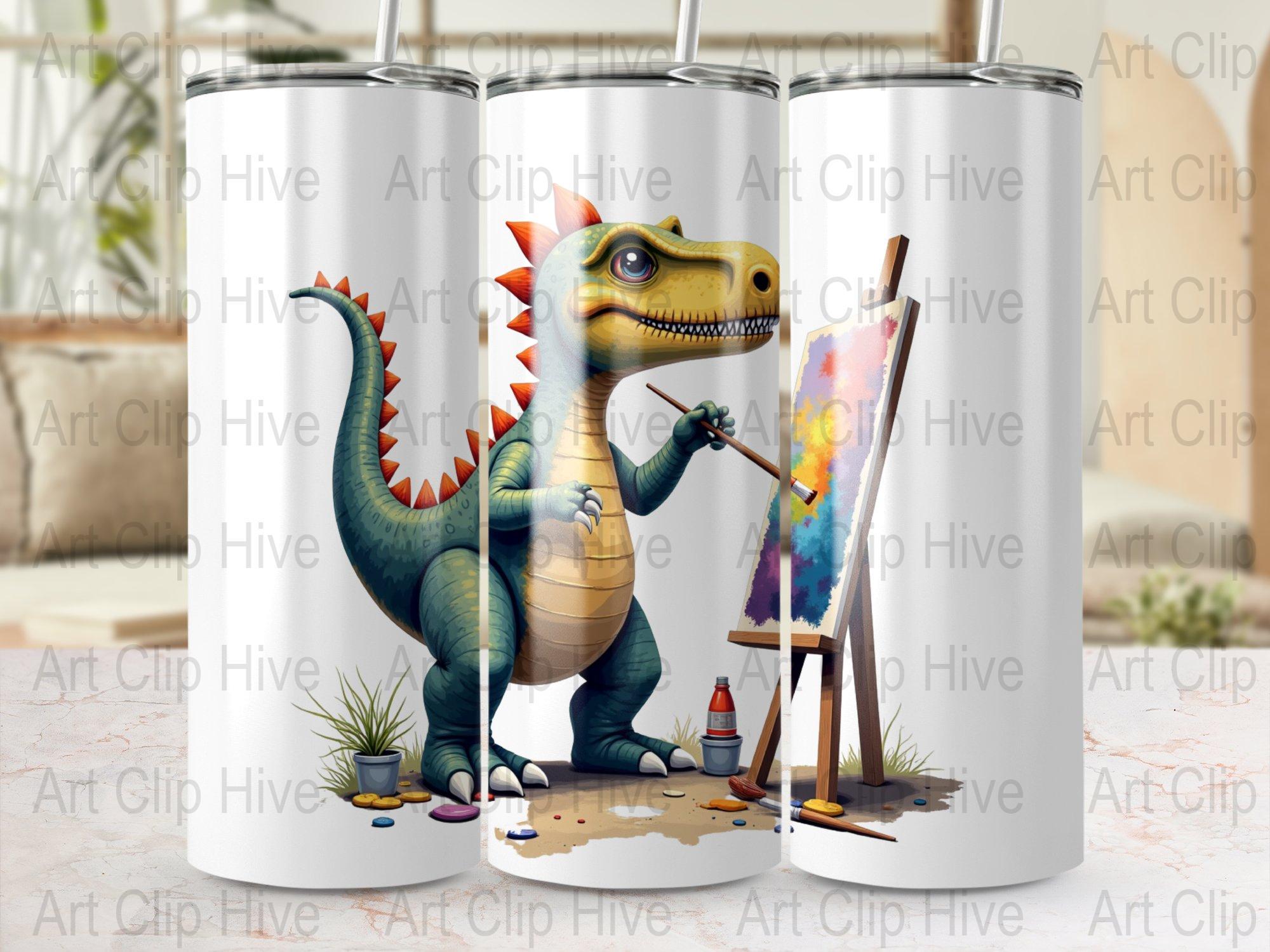 Creative Dinosaur Clipart PNG Ankylosaurus Artist – Fun Dino Painting ...