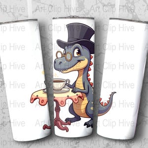 T-rex Tea Party Clipart PNG, Whimsical Dinosaur Drinking Tea ...