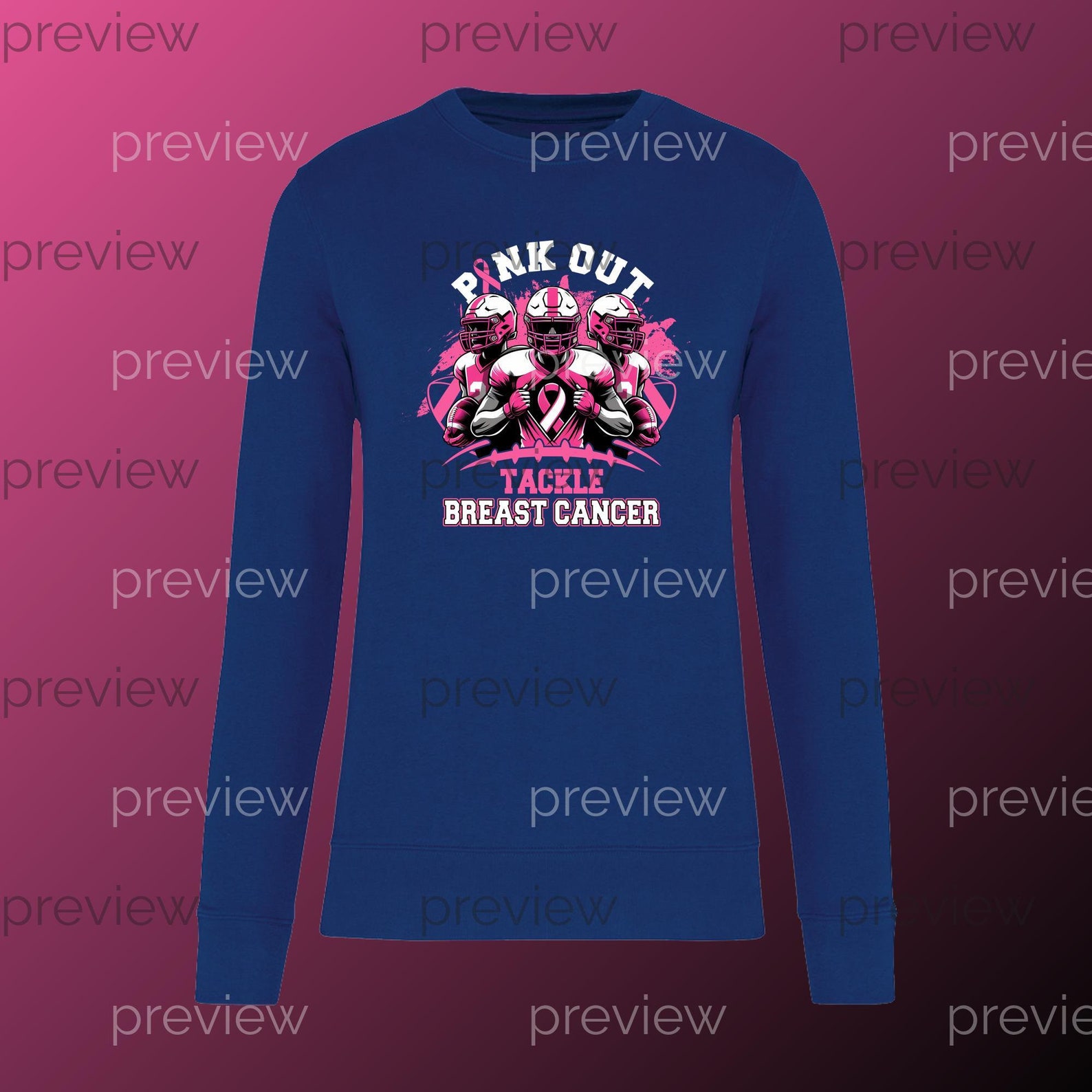 Tackle Breast Cancer PNG, Pink Ribbon Sublimation, Football Breast ...