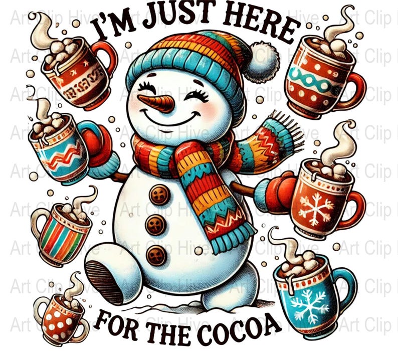 Snowman Hot Cocoa PNG, Xmas Frosty, Cute Snowman Drinking Cocoa Clipart ...