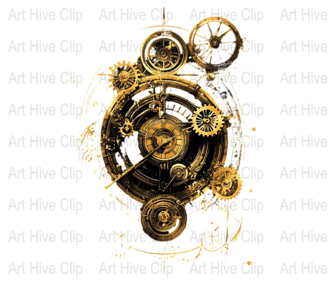 Steampunk Gears PNG, Digital Clockwork Art, Gear Mechanism Clipart ...