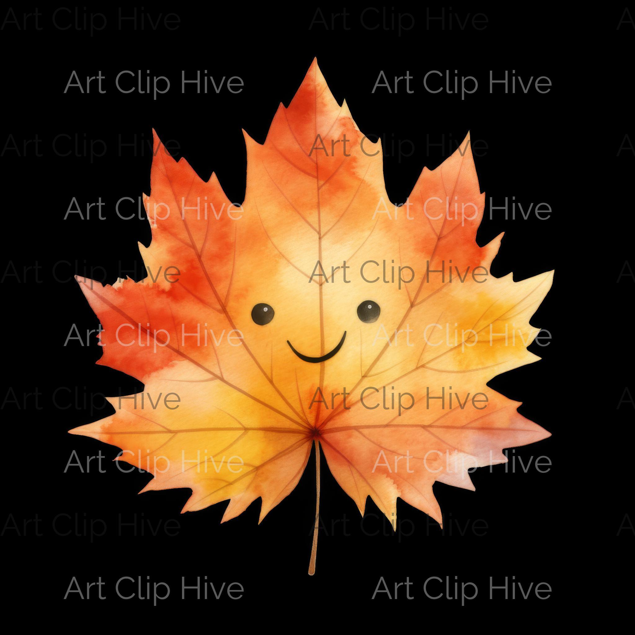 Fall Leaf Watercolor Clipart Bundle - Autumn Leaves PNG -thanksgiving ...