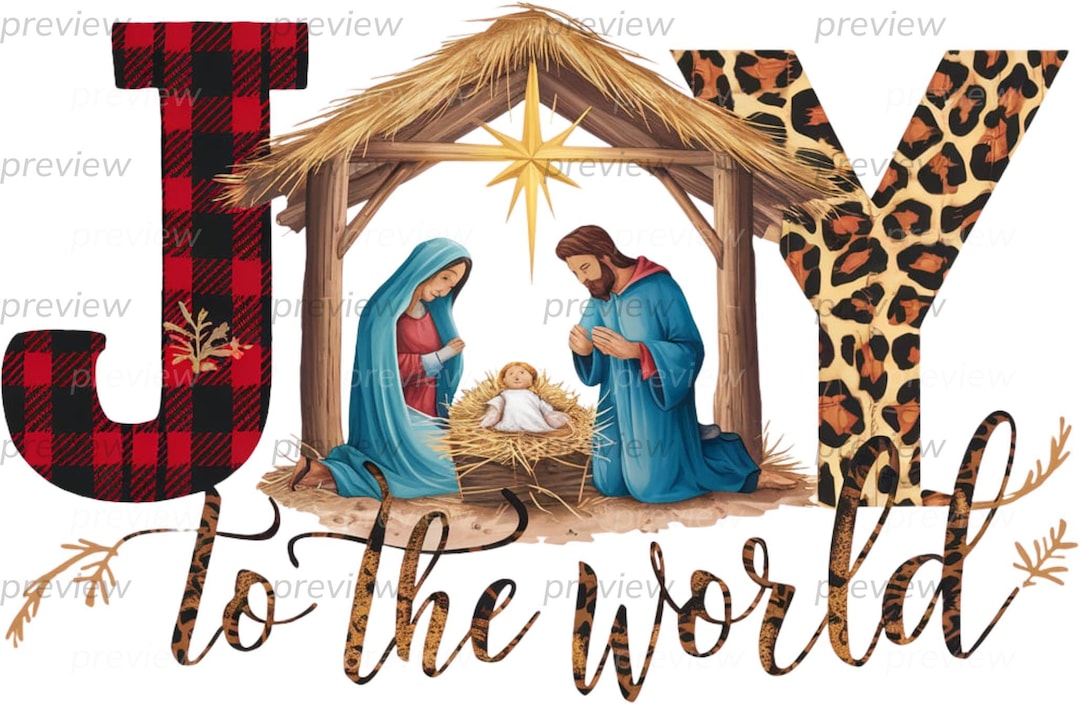 Joy to the World PNG, Nativity Manger Scene, Religious Christmas ...