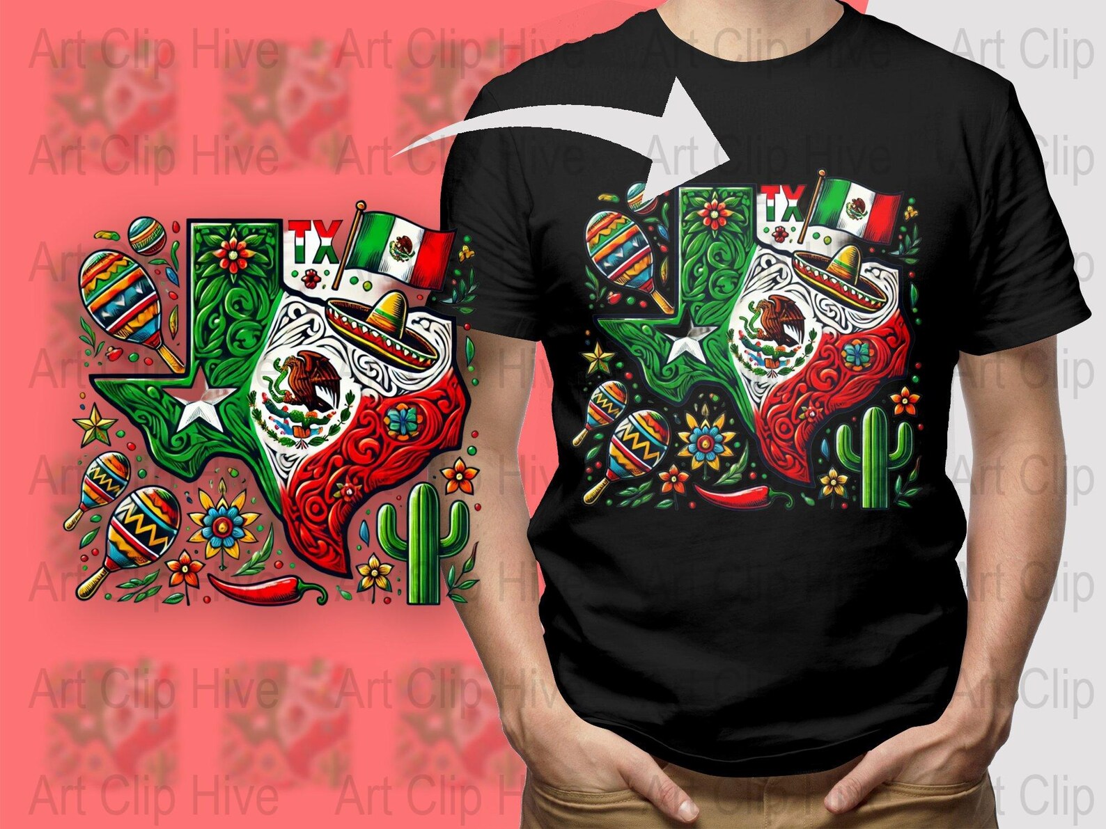 Texas State Mexican Flag Png, Cinco De Mayo Celebration Art, American ...