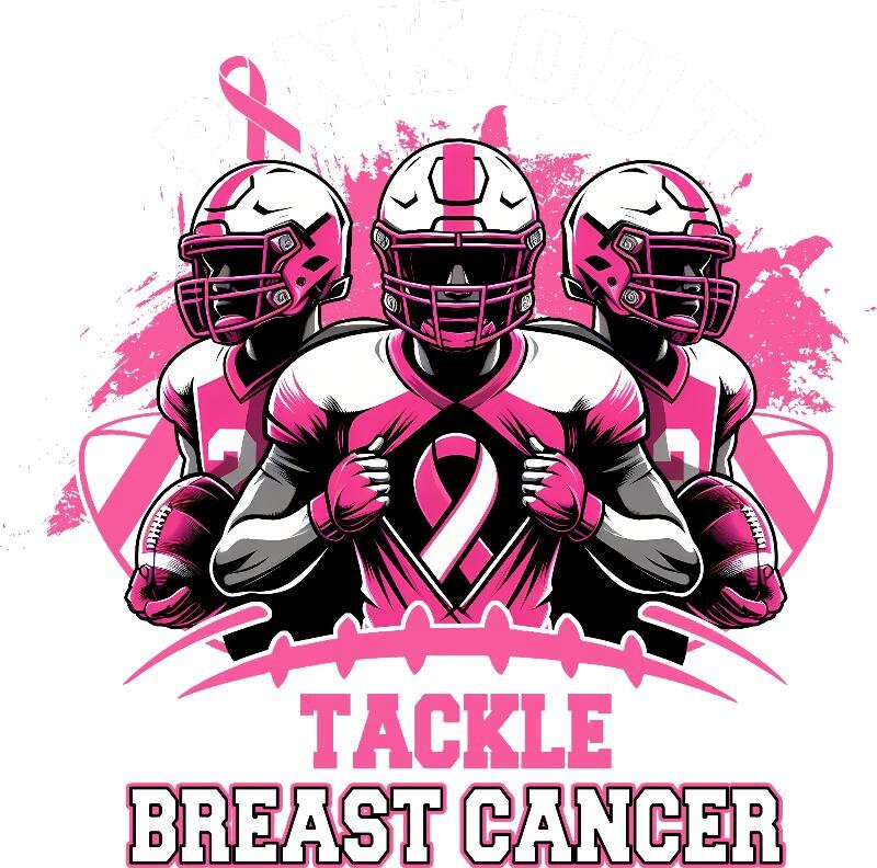 Tackle Breast Cancer PNG, Pink Ribbon Sublimation, Football Breast ...