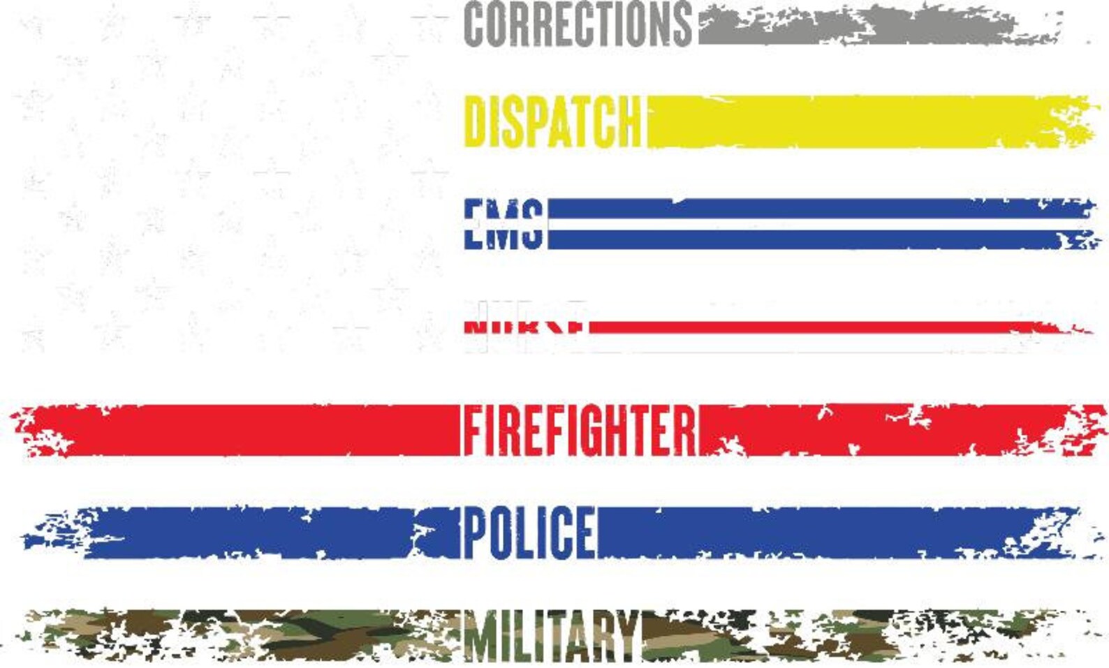 First Responders American Flag PNG, Support Our Heroes Clipart Set, No ...