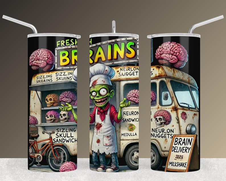 Scary Halloween Zombie Chef PNG, Fresh Brains Food Truck, Zombie ...