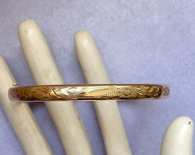 Victorian Style Gold Filled Hinged Bangle - Etsy