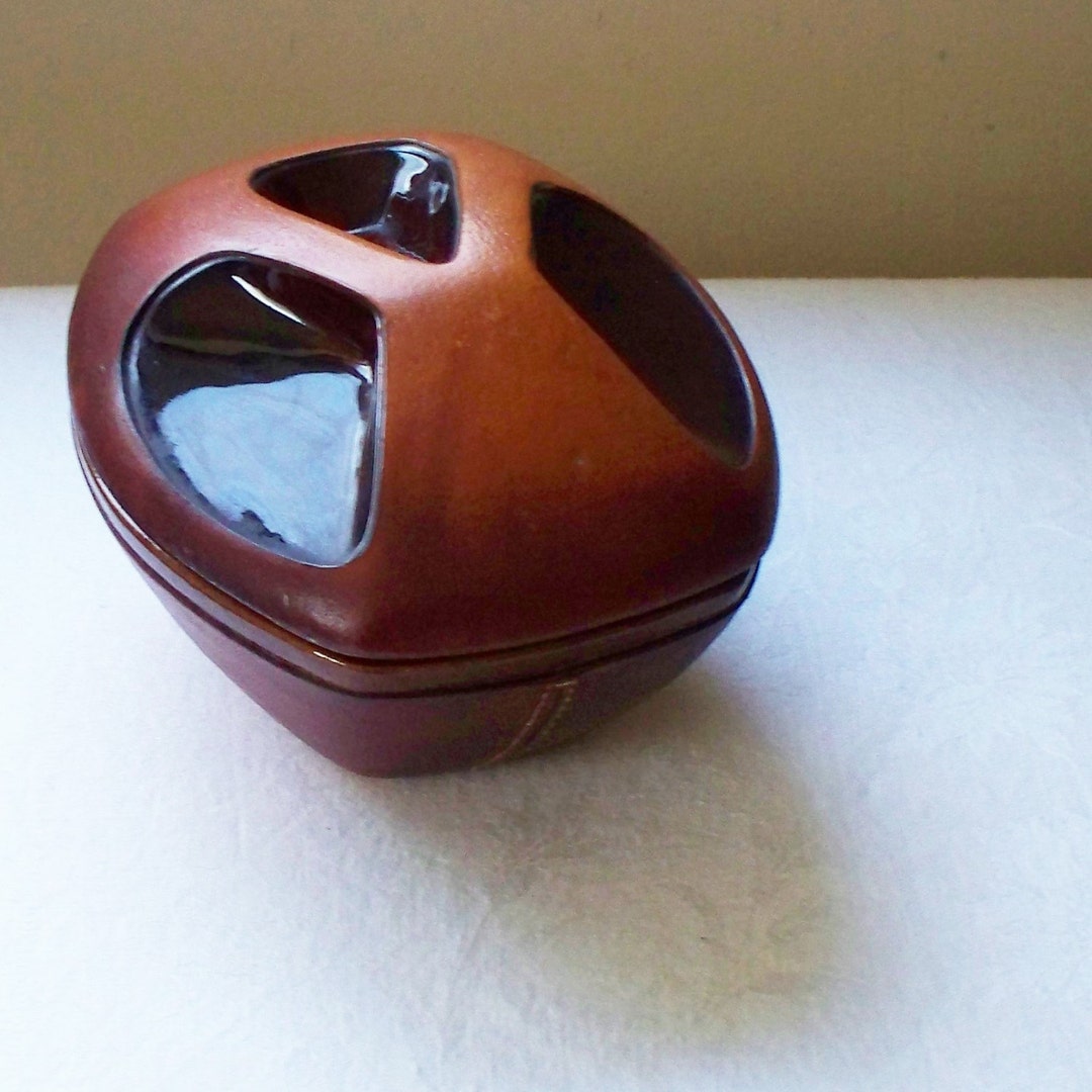 Longchamp Mid Century Leather Ceramic Humidor French Jouve - Etsy