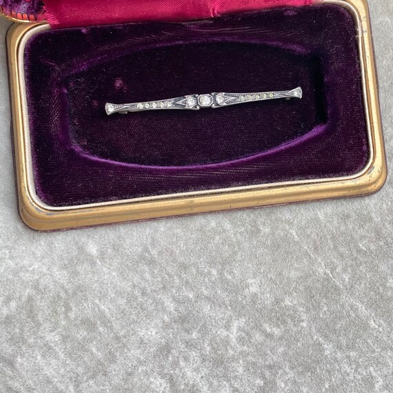 Antique Sterling Paste Bar Pin - Victorian Sterling, … - Gem