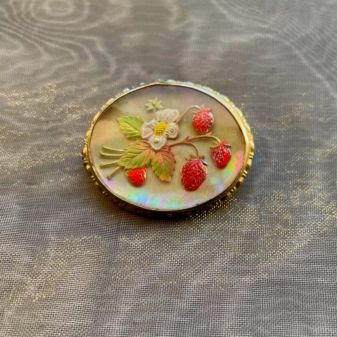 Reverse Painted Czech Pin - Etsy