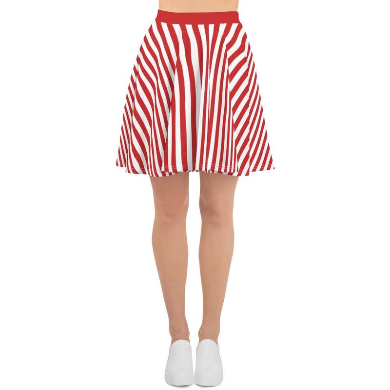 Red and White Striped Skirt - Etsy