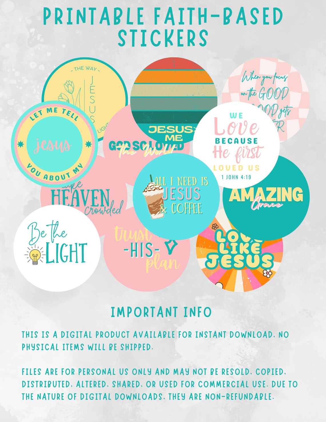 Printable Faith-based Stickers. Bible Verse Stickers. Christian Bible ...