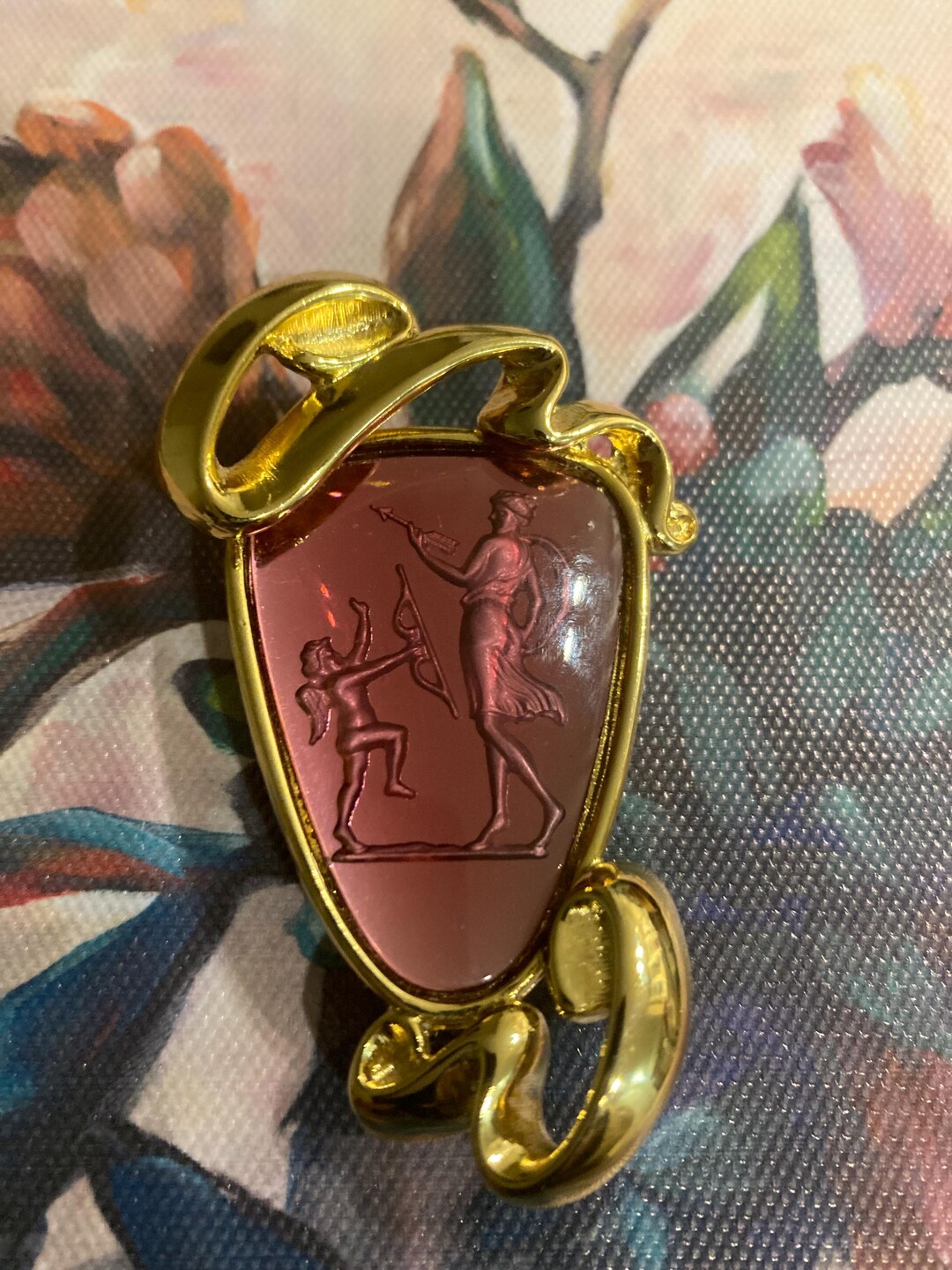 Vintage Cupid Greek Goddess Pin Aphrodite Valentines Day Jewelry Brooch ...