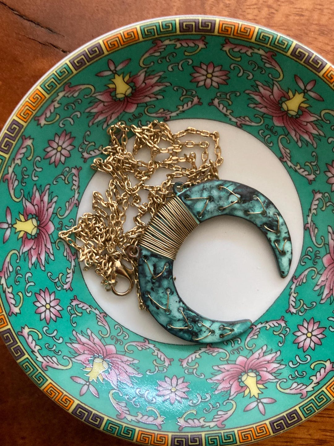 Crescent Moon Necklace Boho Jewelry Upside Down Inverted Moon Charm ...