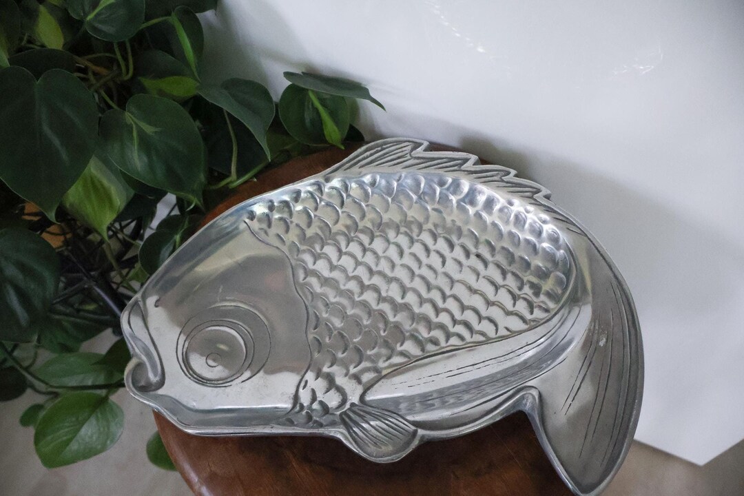 Vintage Pewter Fish Platter Decorative Tray Kitchen Decor - Etsy