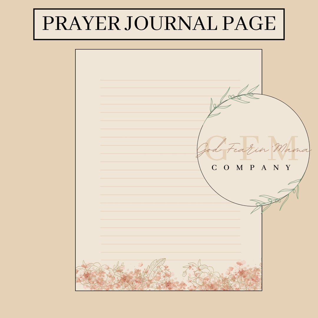 Aesthetic Christian PDF Prayer Journal Page Printable Prayer Journal ...