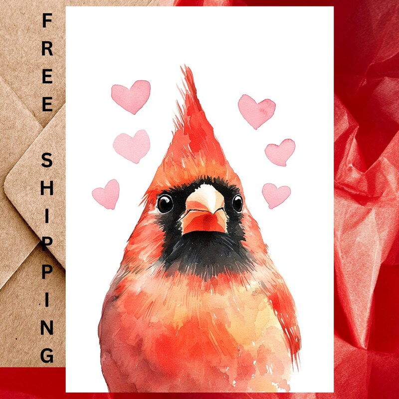 Cardinal Card - Etsy
