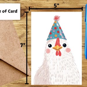 Cute Chicken Birthday Card for Kid - Happy Birthday Card White Chicken ...