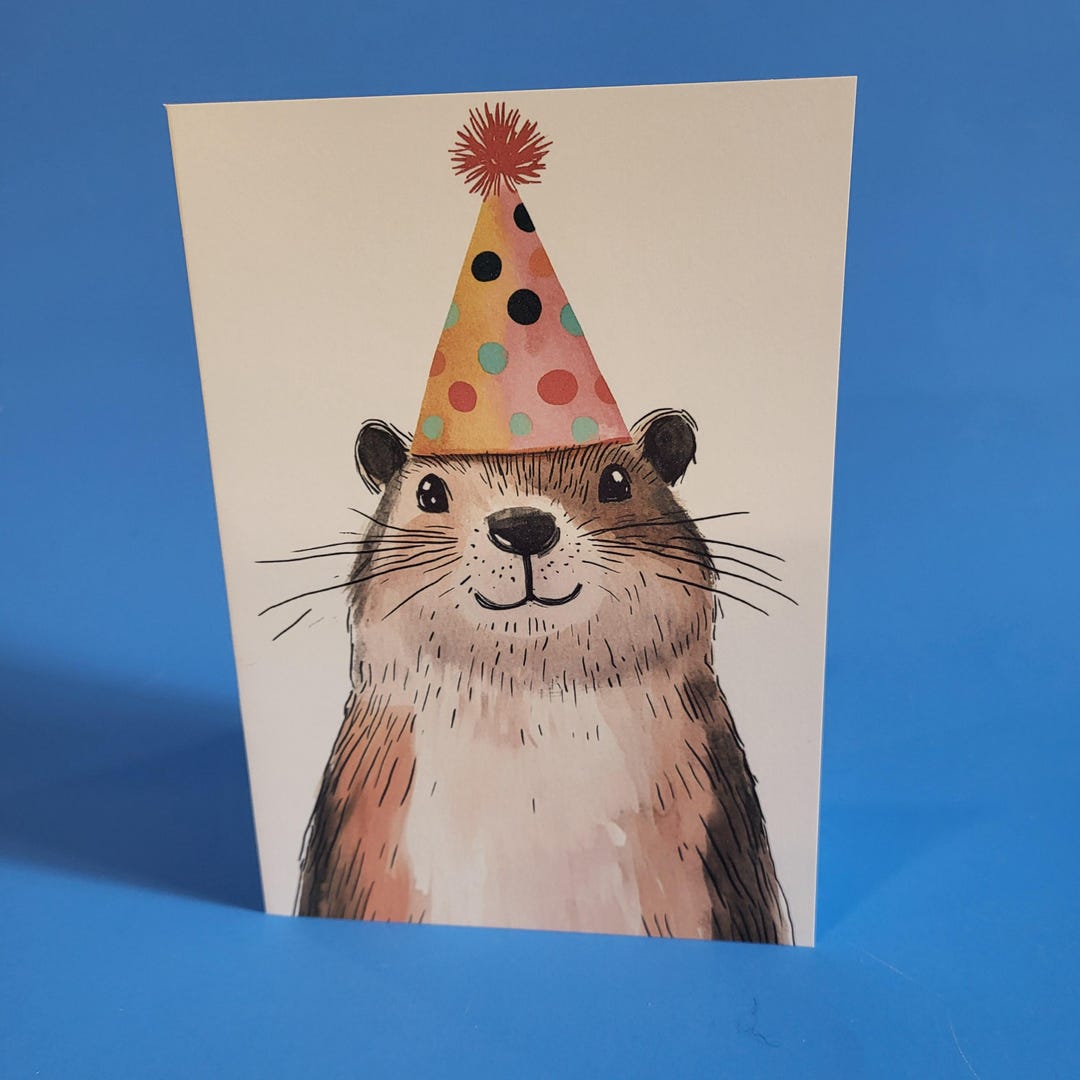 Cute Groundhog Birthday Card for Kid - Happy Birthday Card Groundhog ...