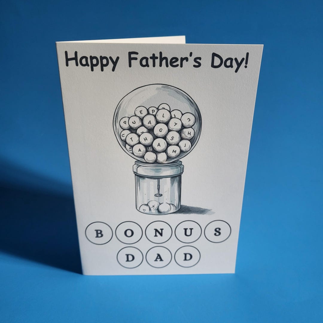 BONUS DAD Father's Day Card for Stepdad, Handmade Bonus Dad Card ...