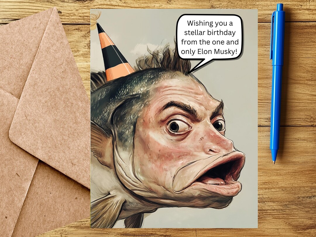 Elon Musk Birthday Card Funny Cartoon Elon Musky Happy Birthday for ...