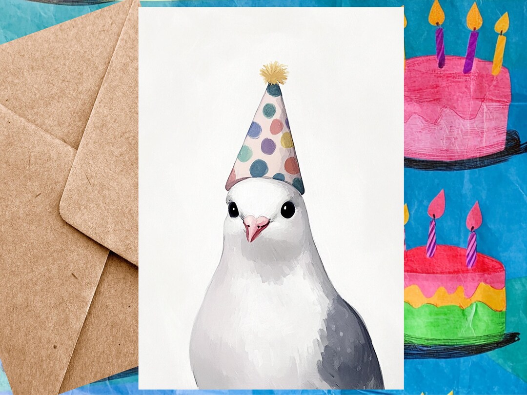 Cute Dove Birthday Card for Kid - Happy Birthday Card Dove Bird ...