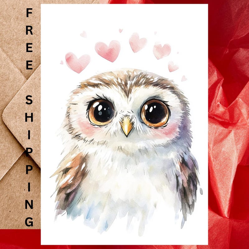 Owl Valentine Card - Etsy
