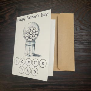 BONUS DAD Father's Day Card for Stepdad, Handmade Bonus Dad Card ...