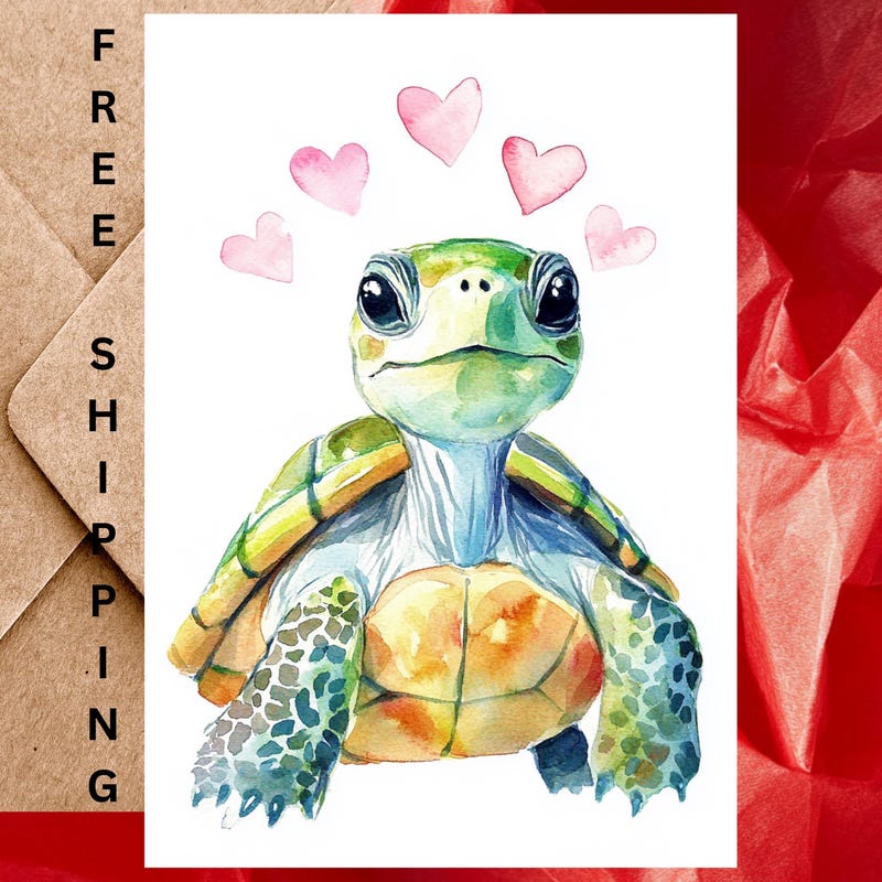 Turtle Card - Etsy