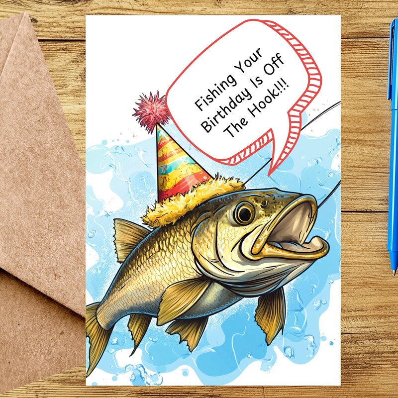 Fish Birthday Card - Etsy