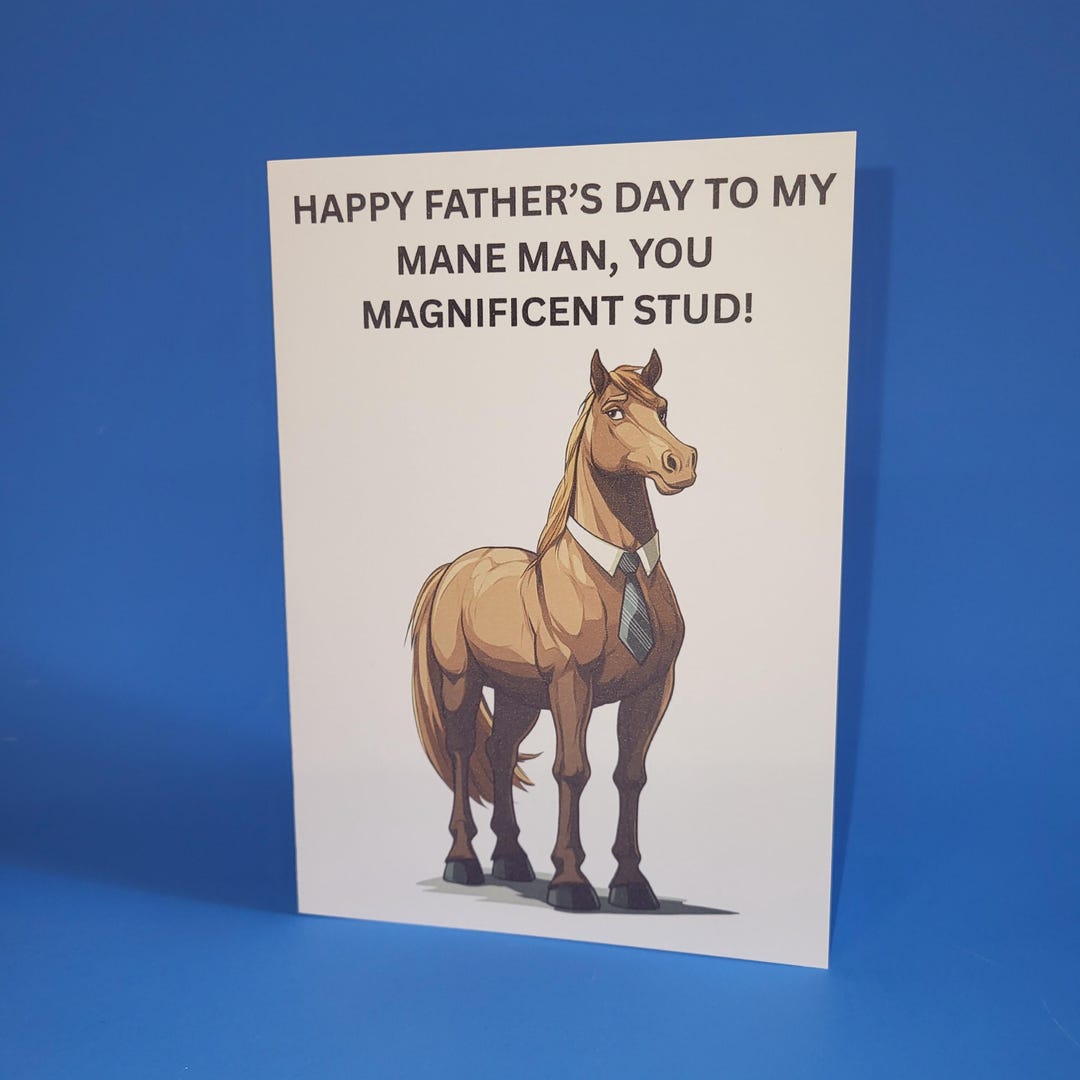Funny Stud Father's Day Card From Wife of Stallion With Pun, Handmade ...