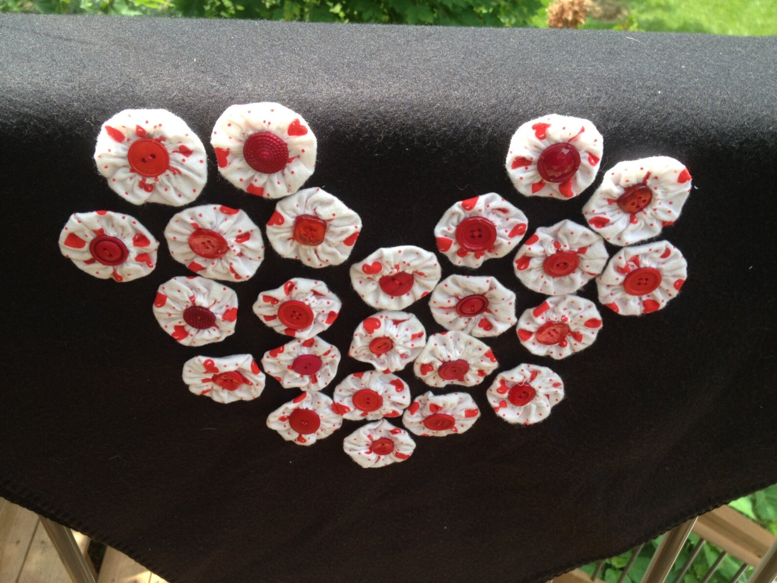 Yo-yo Heart Blanket FREE SHIPPING - Etsy