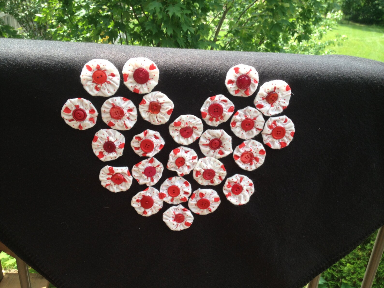 Yo-yo Heart Blanket FREE SHIPPING - Etsy