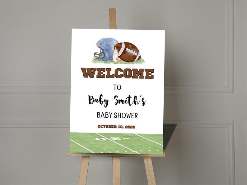 EDITABLE Touchdown Baby Bundle | Football Baby Shower Bundle | Welcome ...