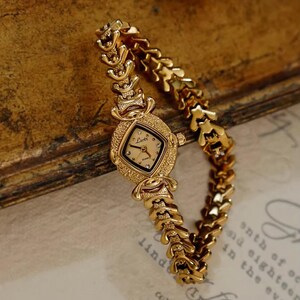 French Retro Watch With Gold Dial for Women, Vintage - Etsy