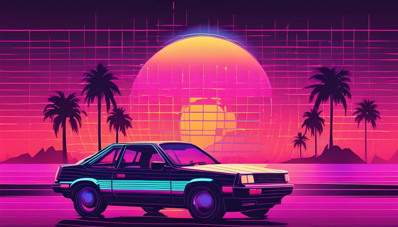 80s Retro Backgrounds With Cars Collection 100 Images - Etsy