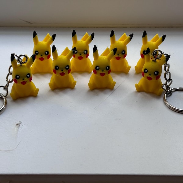3d Printed Pikachu Keychains - Etsy