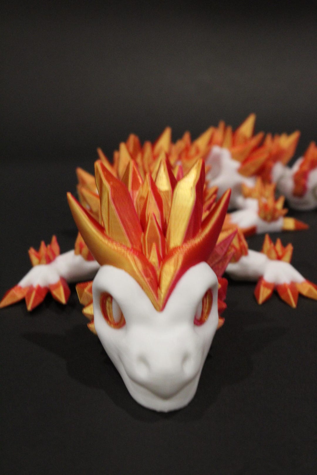 3D Printed Crystal Dragon Shiny Pink and White - Etsy