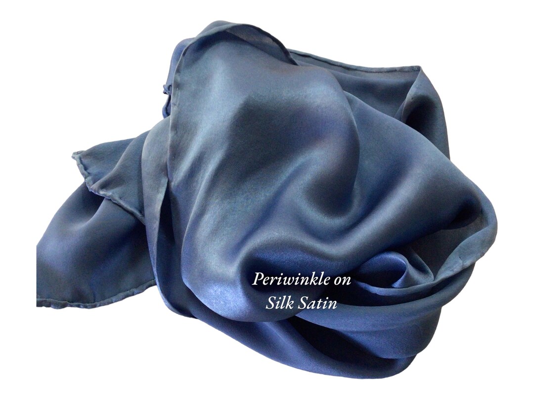 Periwinkle Blue Silk Satin Scarf Low Shipping HALF-PRICE - Etsy