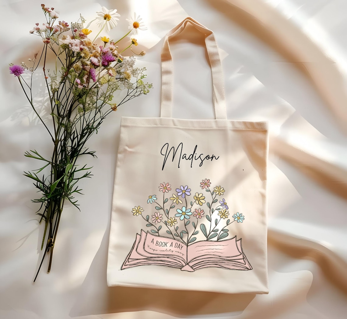 Library Tote Bag, Books Tote Bag, English Teacher, Custom Bookish Bag ...