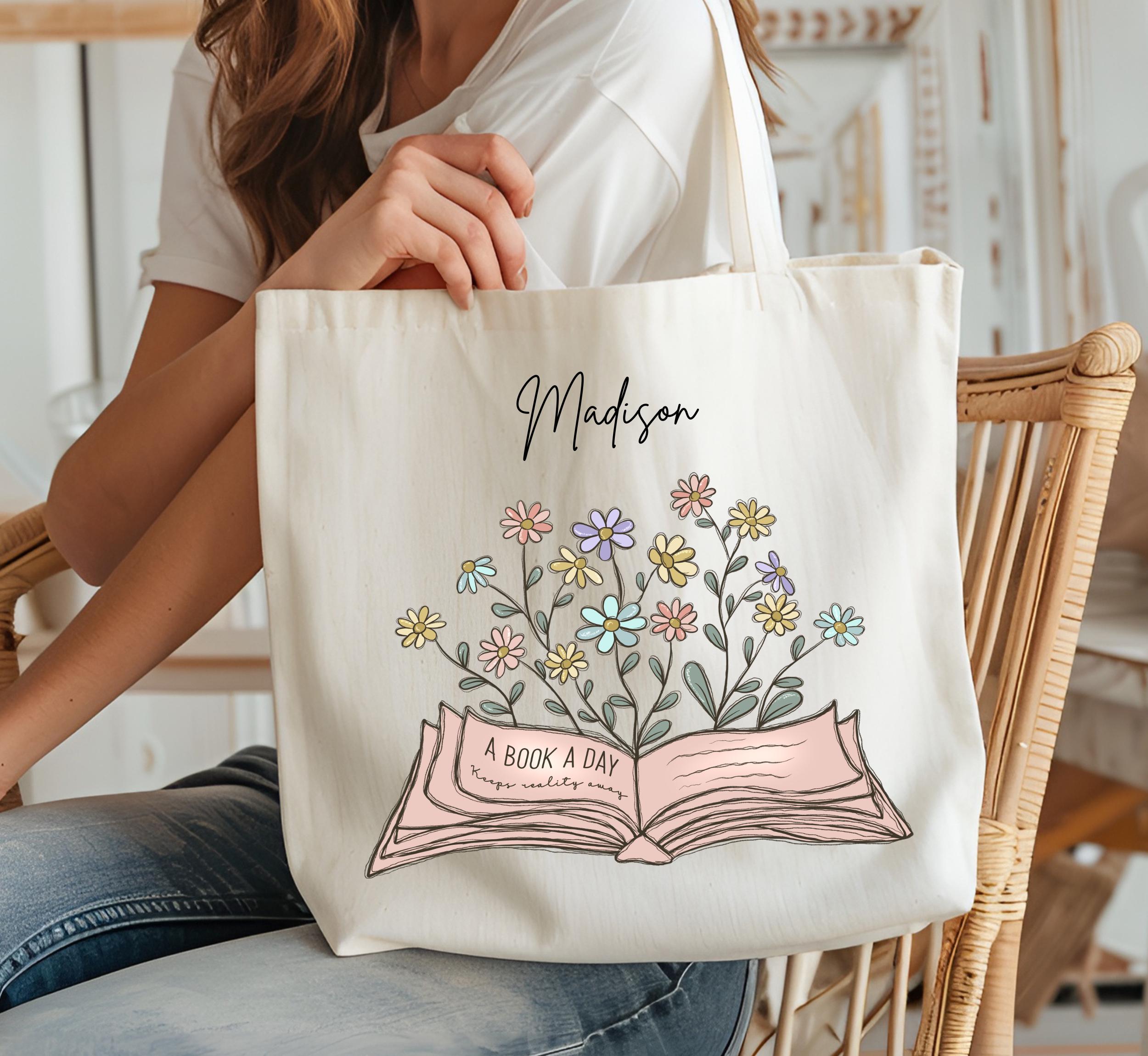 Library Tote Bag, Books Tote Bag, English Teacher, Custom Bookish Bag ...